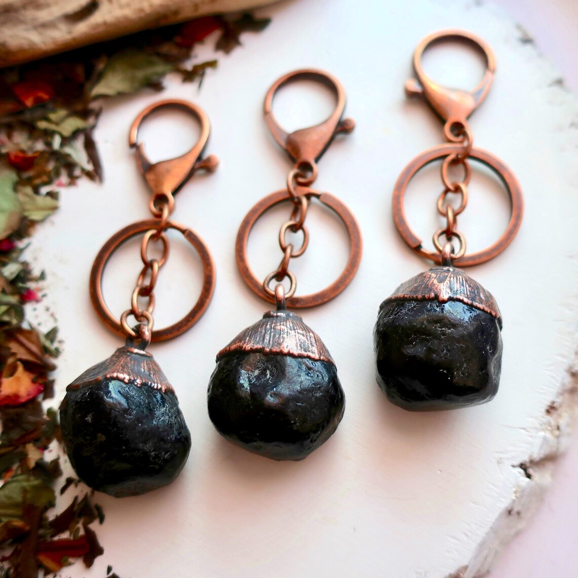 Apache Tear Copper Keychain Obsidian Keychain Apache Tear - Etsy