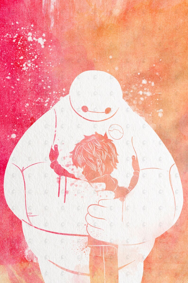 Disney Big Hero 6 Baymax Hugs Hiro Watercolor Poster Art Print | Etsy Disney Big Hero 6 Baymax Hugs Hiro Watercolor Poster Art Print | Etsy