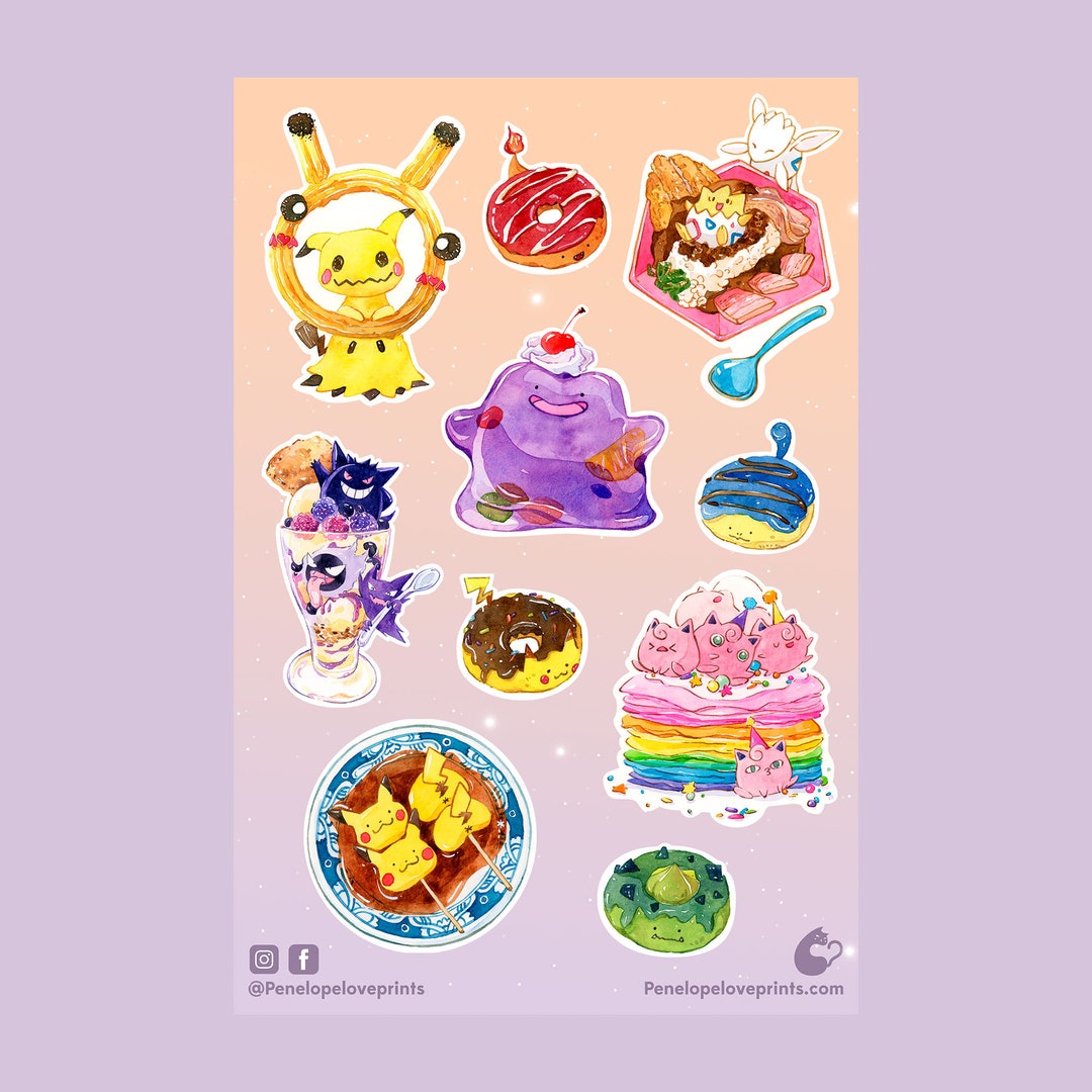Cute Foodie Sticker Sheet | Cute for Planners, Bullet Journal, Water ...