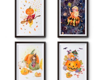 Humpback Whale Galaxy Kitty Star Gazing Watercolor Painting - Etsy