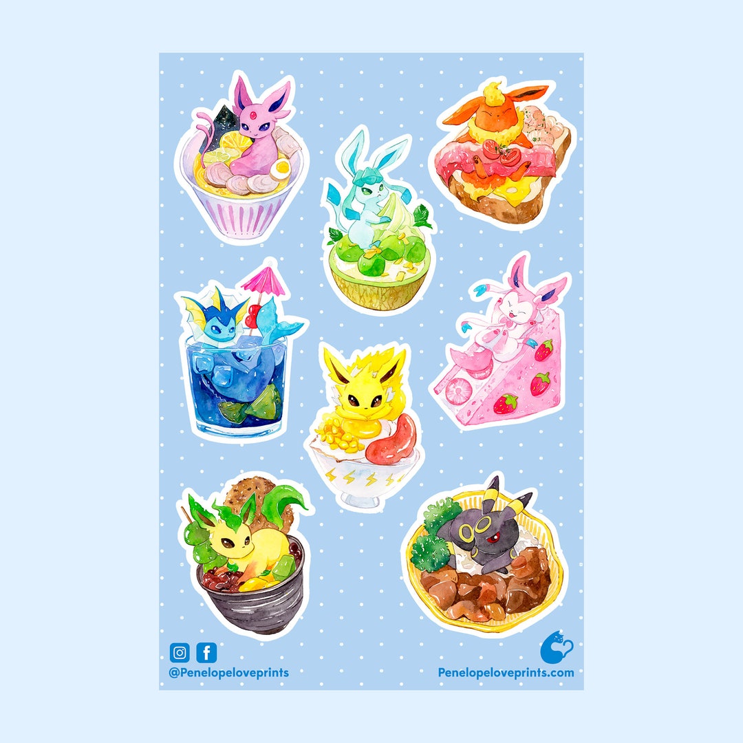 Eevolution Foodie Sticker Sheet | Cute for Planners, Bullet Journal ...