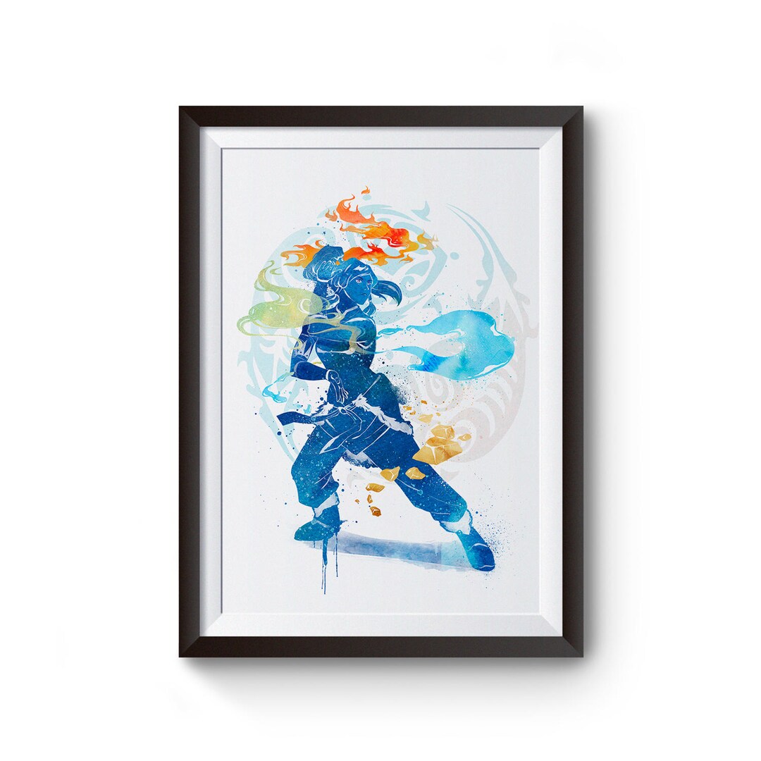 Digital Watercolor Four Elements Poster Art Anime Art Poster - Etsy