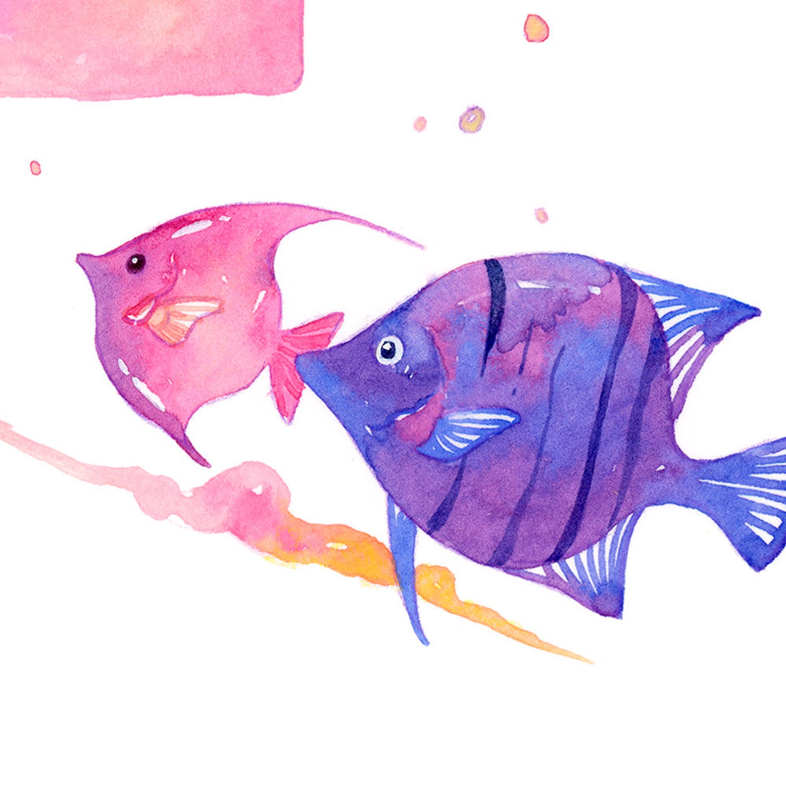 Whale Cosmo Watercolor Art Print Marina Animal Killer Whale - Etsy