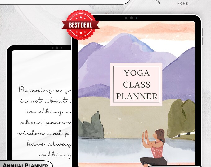 Unique Yoga Class Planner for Teacher, Lesson Plan Template, 2024 Digital Planner, Wellness ...