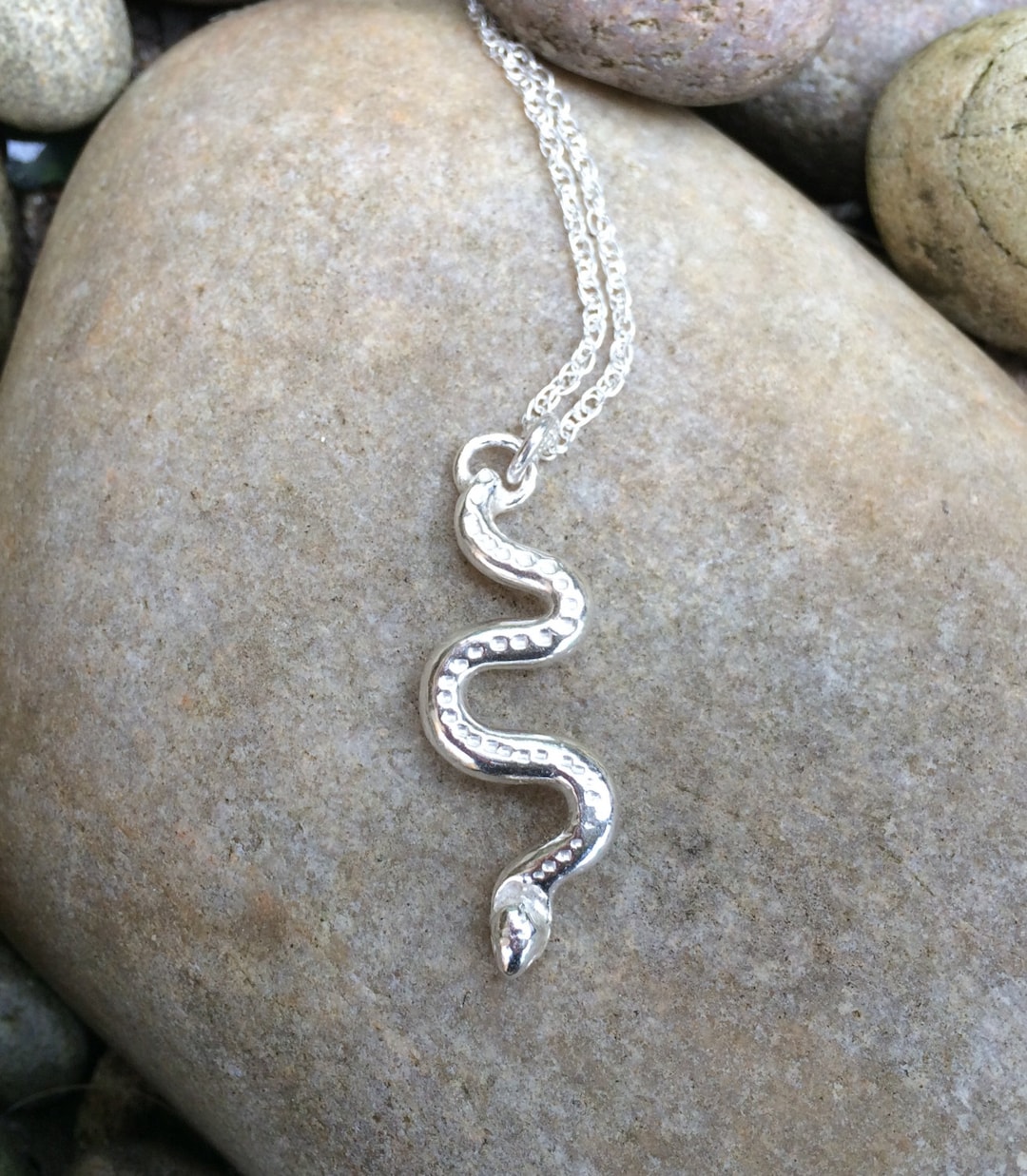 Sterling Silver Snake Pendant/snake Pendant/silver Snake/snake Necklace ...