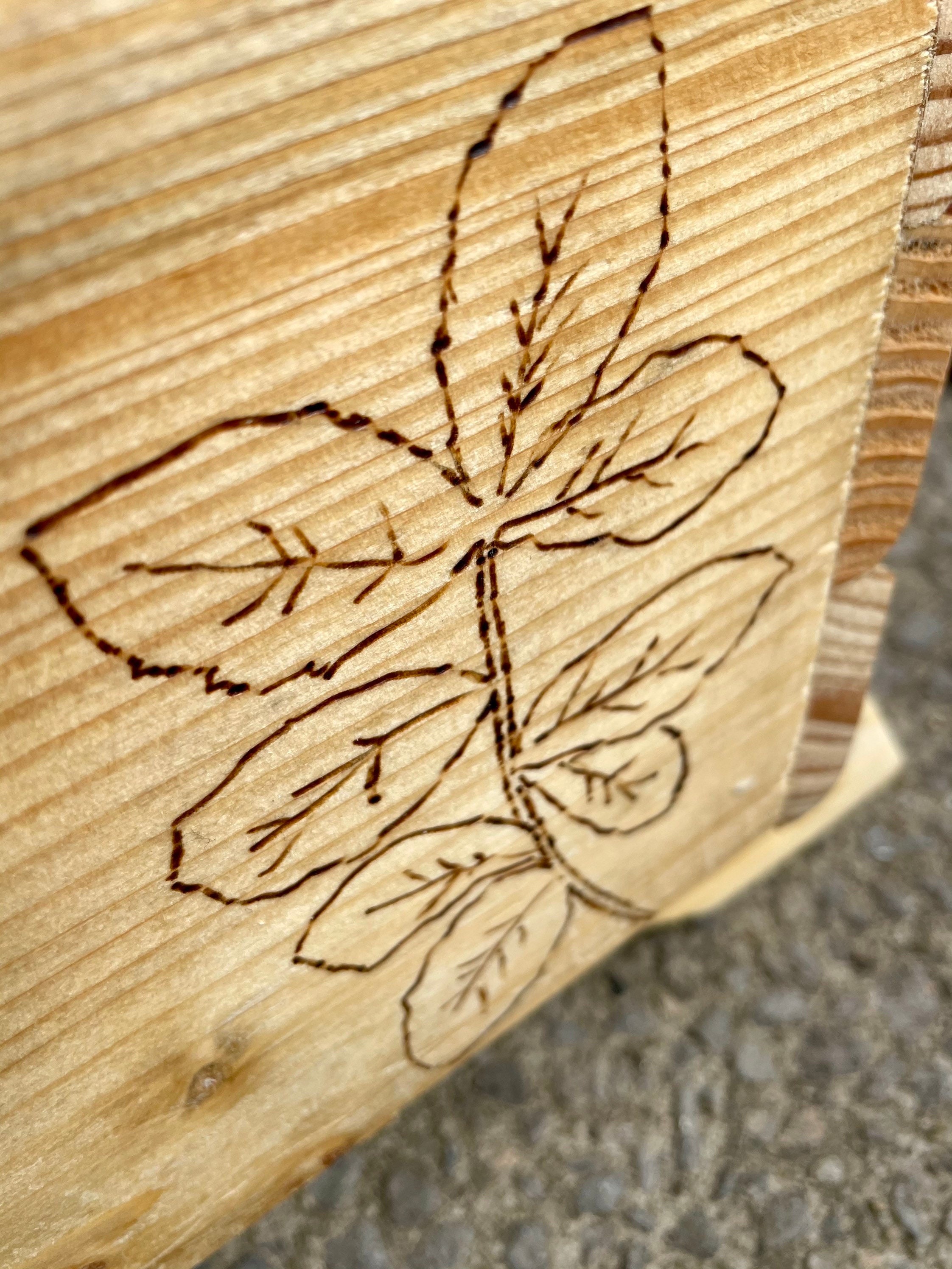 Herb Garden Wooden Planter Engraved Woodburning Design - Etsy