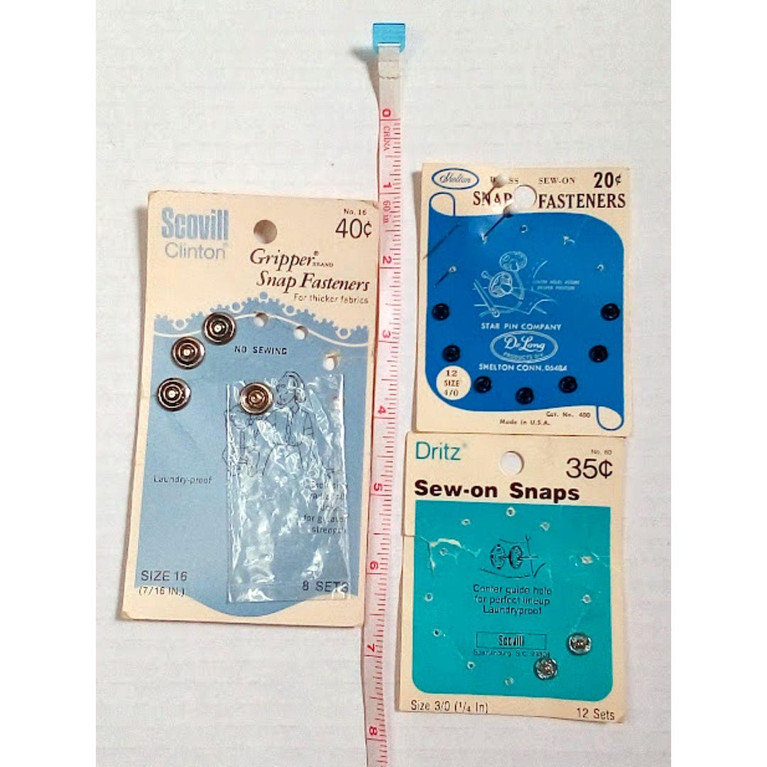 Scoville Lot of Snaps for Sewing and Crafts VTG Fasteners Dress Making ...