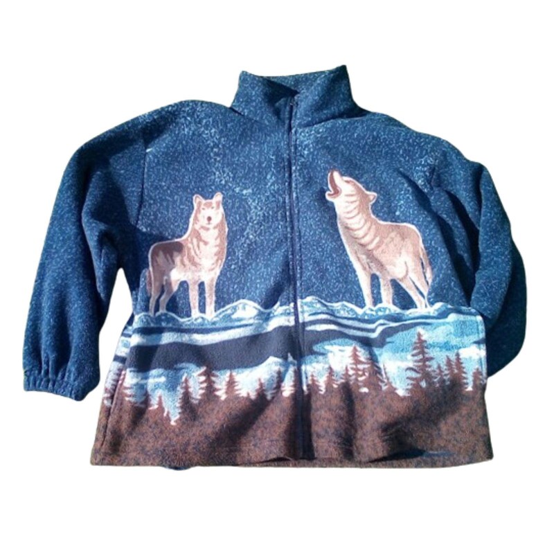 Wolf Fleece Jacket - Etsy UK