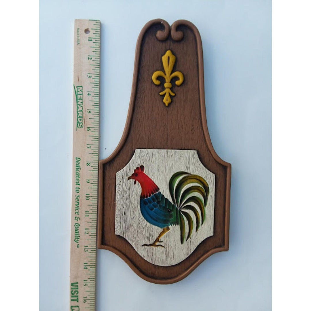Vintage Chalkware Rooster Plaque Colorful Wall Hanging - Etsy