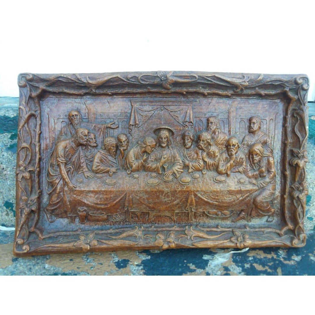 Vintage 3D Carved Last Supper Wall Hanging Religious Jesus Plaque - Etsy