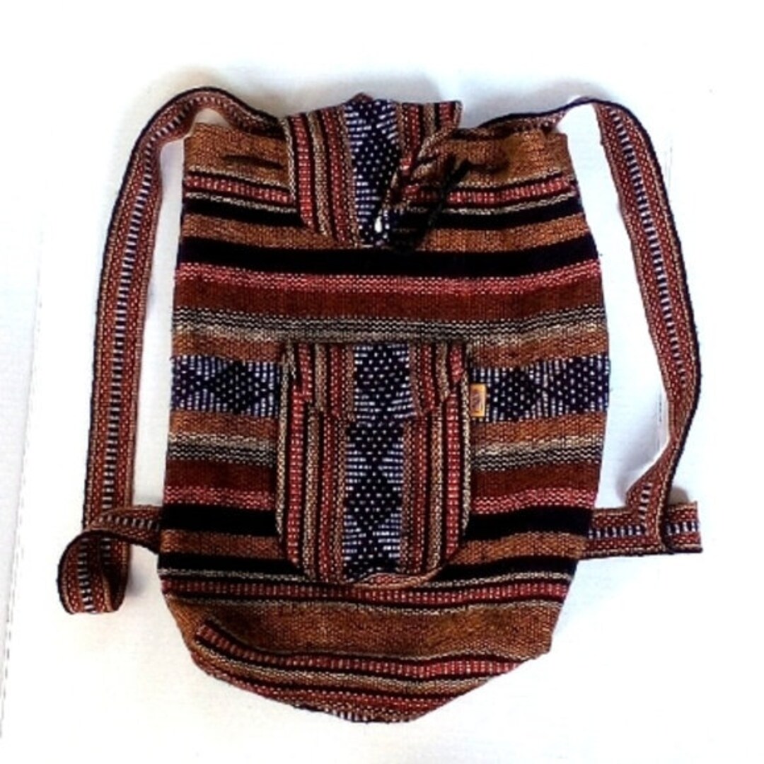 Vtg Y2K Pinzon Artesanias Tribal Aztec Woven Bucket Bag Backpack ...