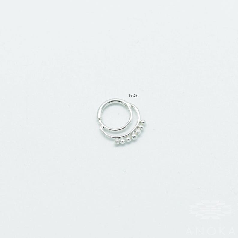 Moon Silver Septum Ring Piercing, Tragus Piercing, Helix Piercing, 18g ...