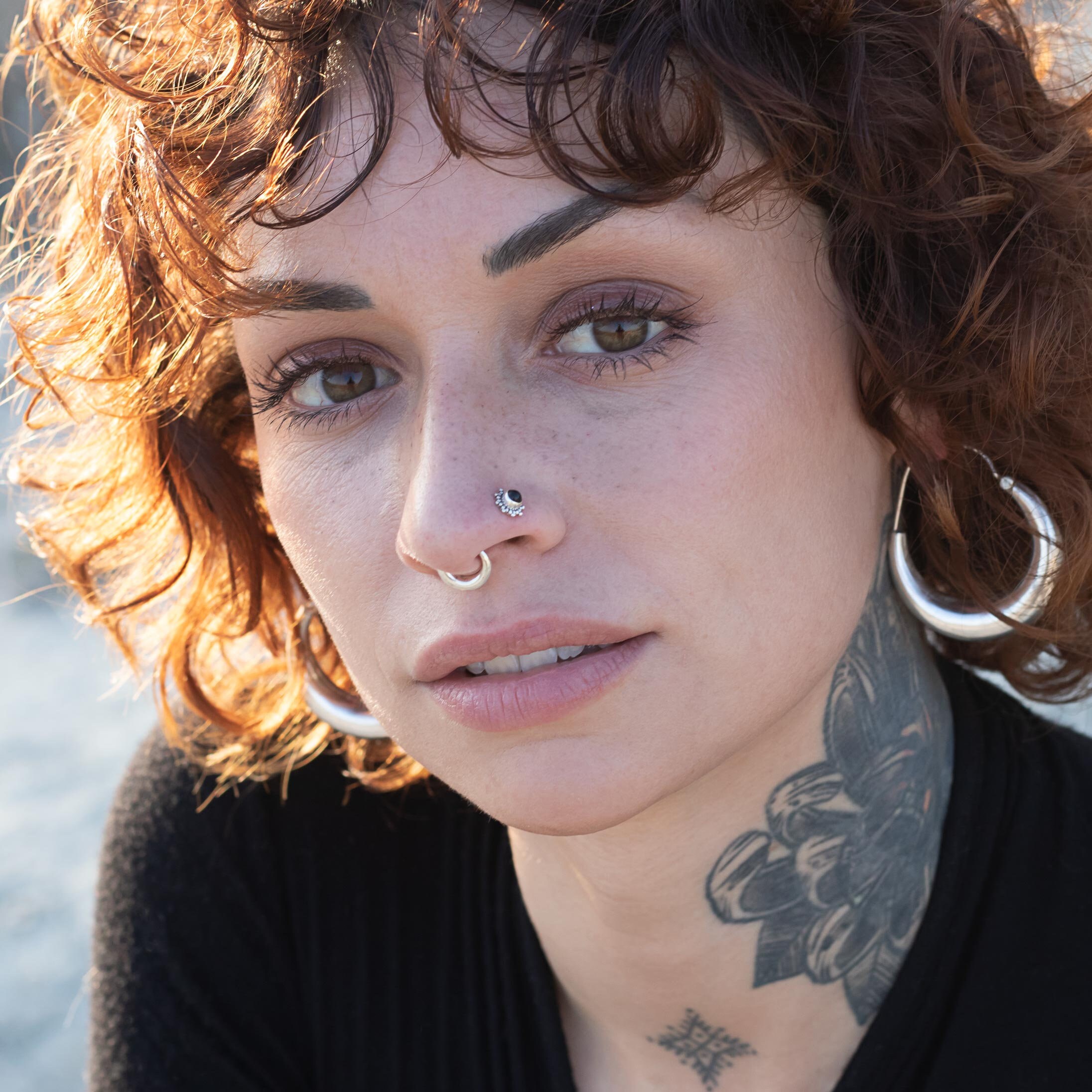 Lia Silver Nose Pin Nose Piercing With Amethyst ónix and - Etsy