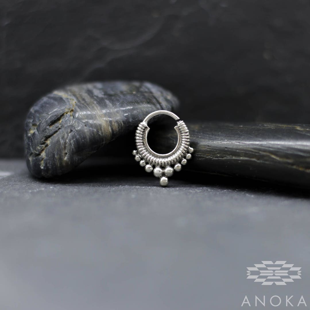 Maya septum piercing argent tribal personnalisé 18G-1mm, 16G-1.2mm, 14G ...