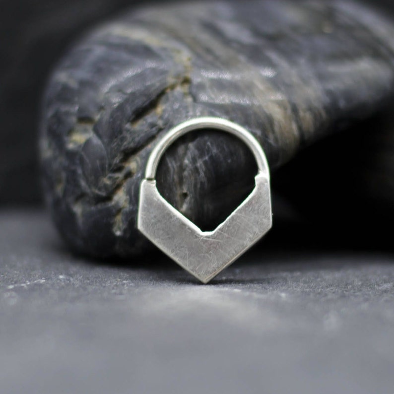 Silver Septum Ring Triangle 18g-1mm 16g-12mm 14g-16mm - Etsy