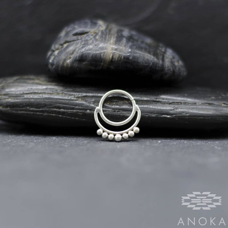 Moon silver septum ring piercing tragus piercing helix | Etsy