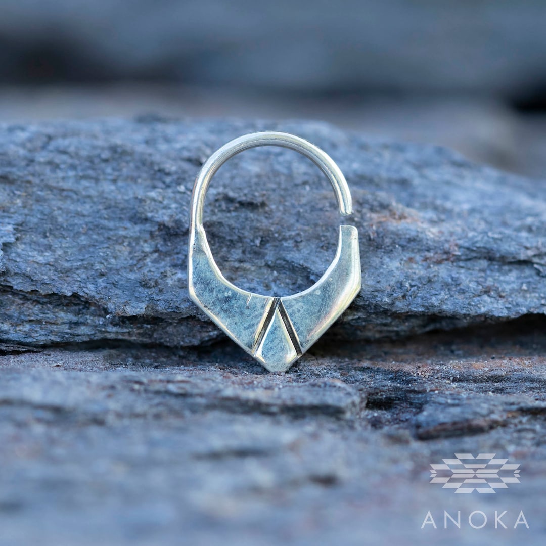 Geometric Silver Septum Ring Triangle 18g-1mm, 16g-1,2mm, 14g-1,6mm - Etsy