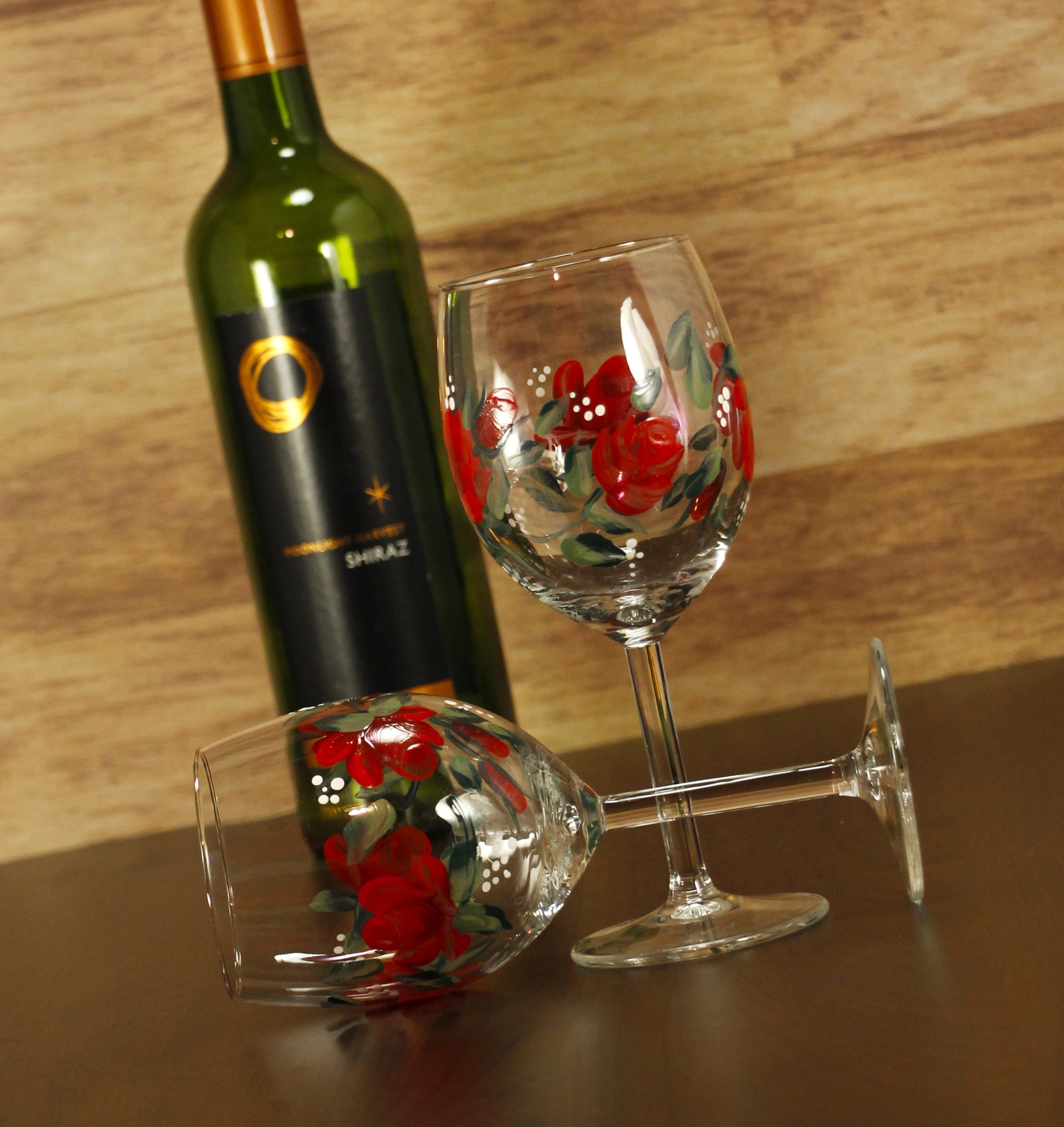 Roses, Brandy Snifters, Pair. Brandy Glass, Painted - Etsy