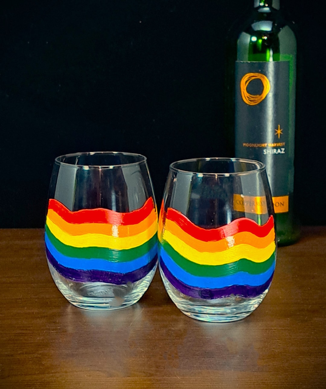 Pride Flag, Love, Rainbow, Painted Wine Glasses, Pair, - Etsy