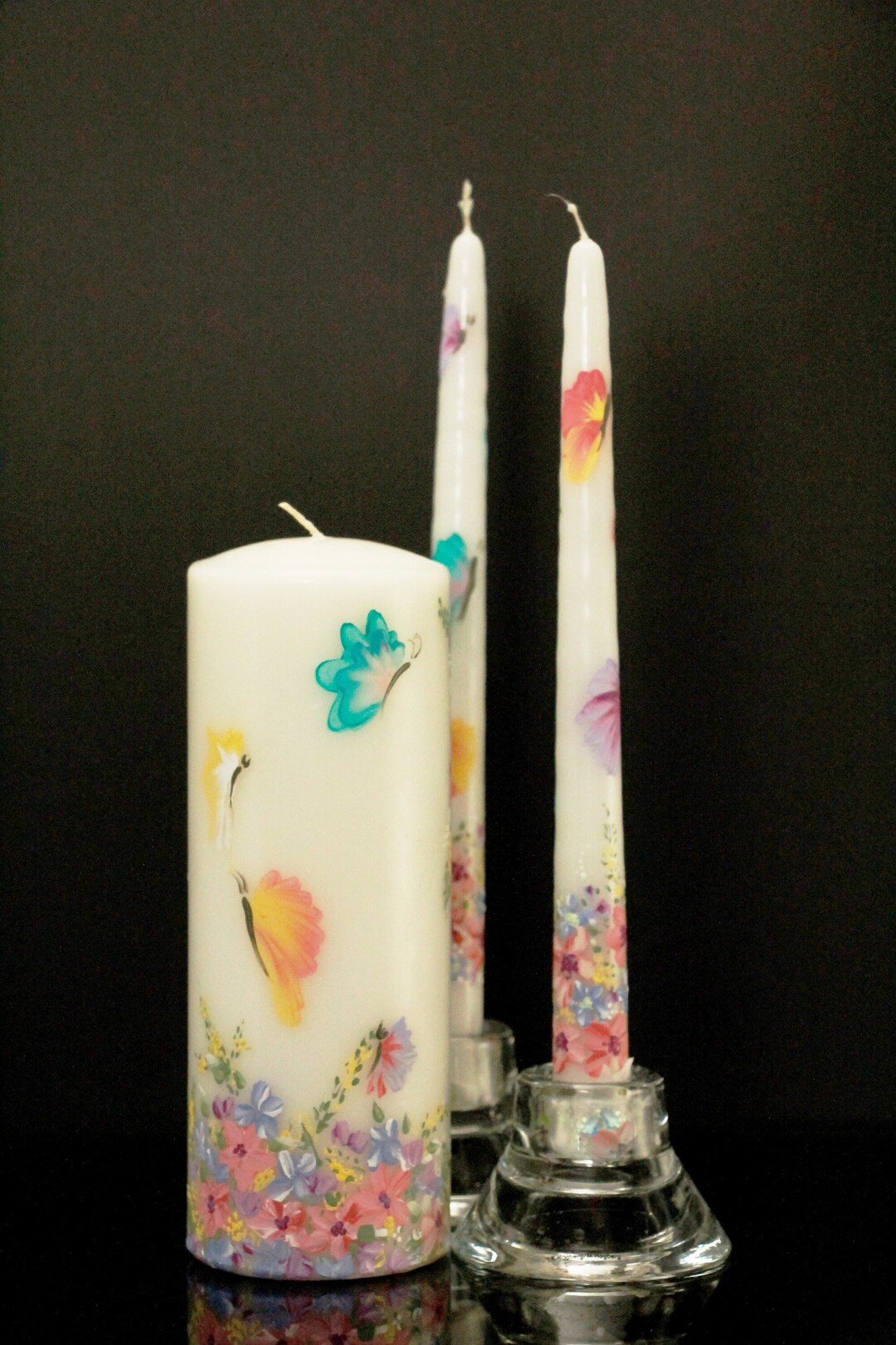 Butterflies and Flowers Candles Spring Decor - Etsy