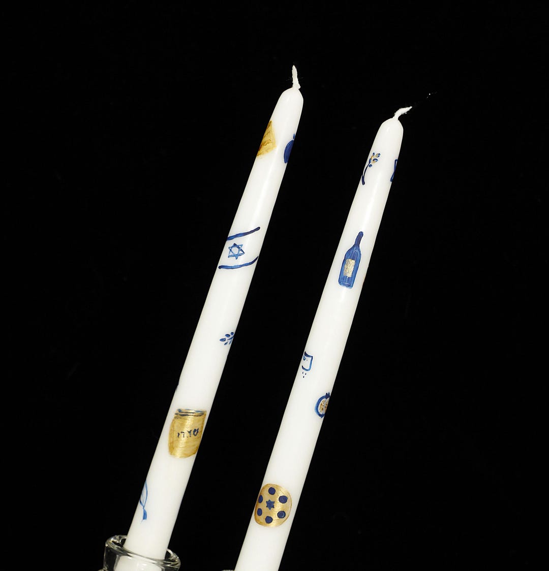 Passover Decor, Jewish Symbols, Candles, Pair, Hand Painted, - Etsy