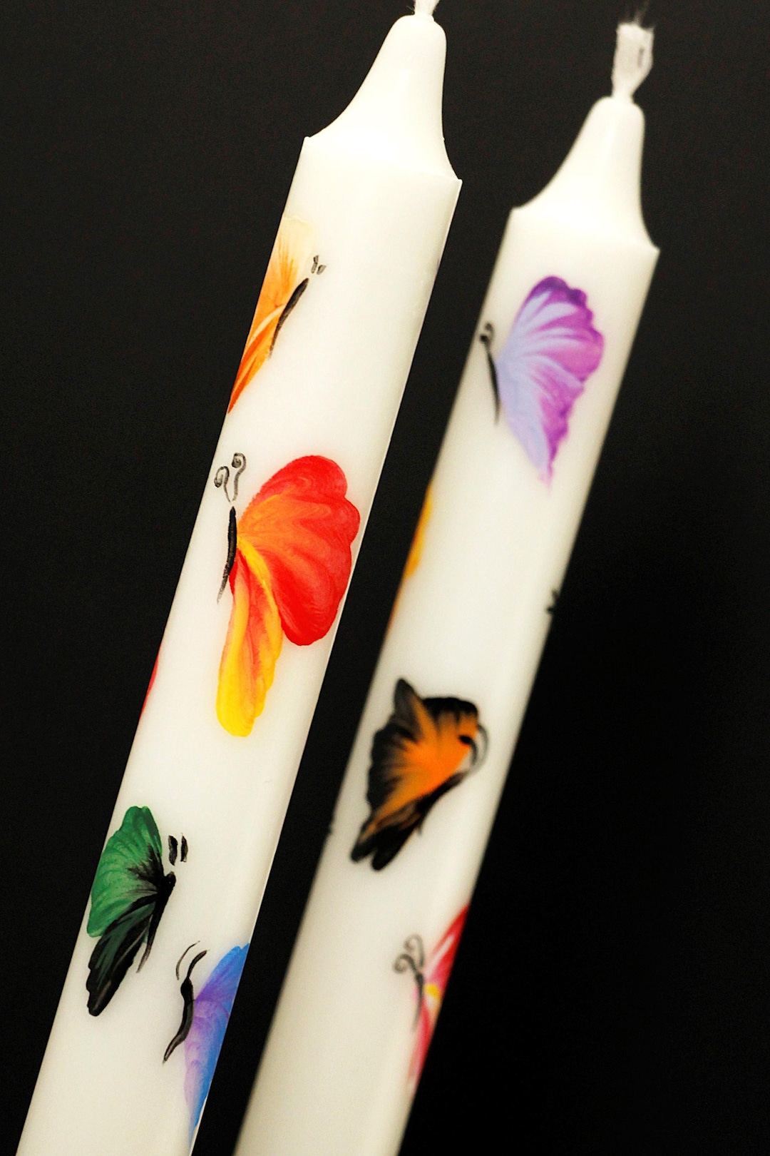 Transgender Taper Candles, Butterflies Pair, Hand Painted - Etsy