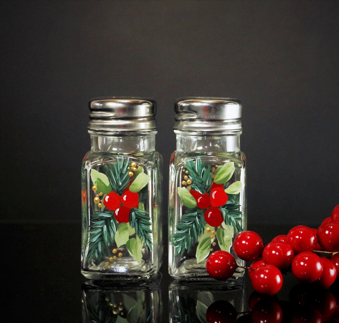 Christmas Salt and Pepper Shakers, Hand Painted - Etsy