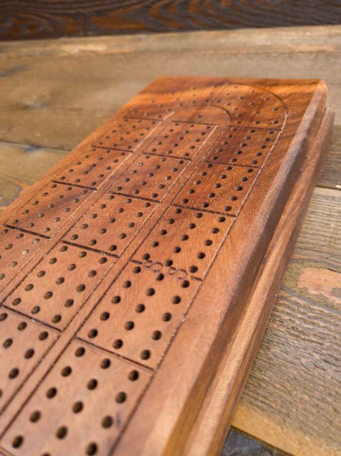 Lined Walnut Crib Board Cribbage Board skunk Lines card - Etsy