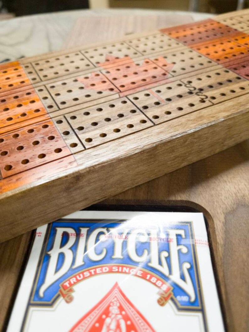 Maple Leaf Cribbage Board | Crib Board | Card and Peg Storage | Custom ...