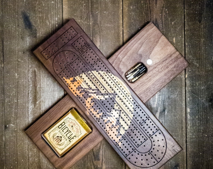 Cribbage Board Mountain Inlay Cribbage Board Personalized Cribbage ...