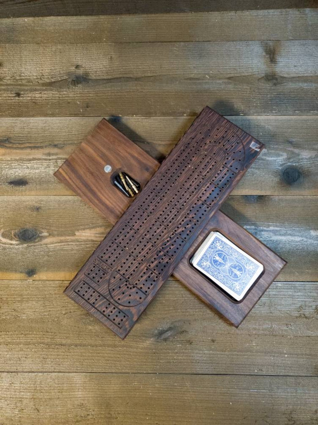 Cribbage Board |skunk Lines |card and Peg Storage | Wedding Christmas ...