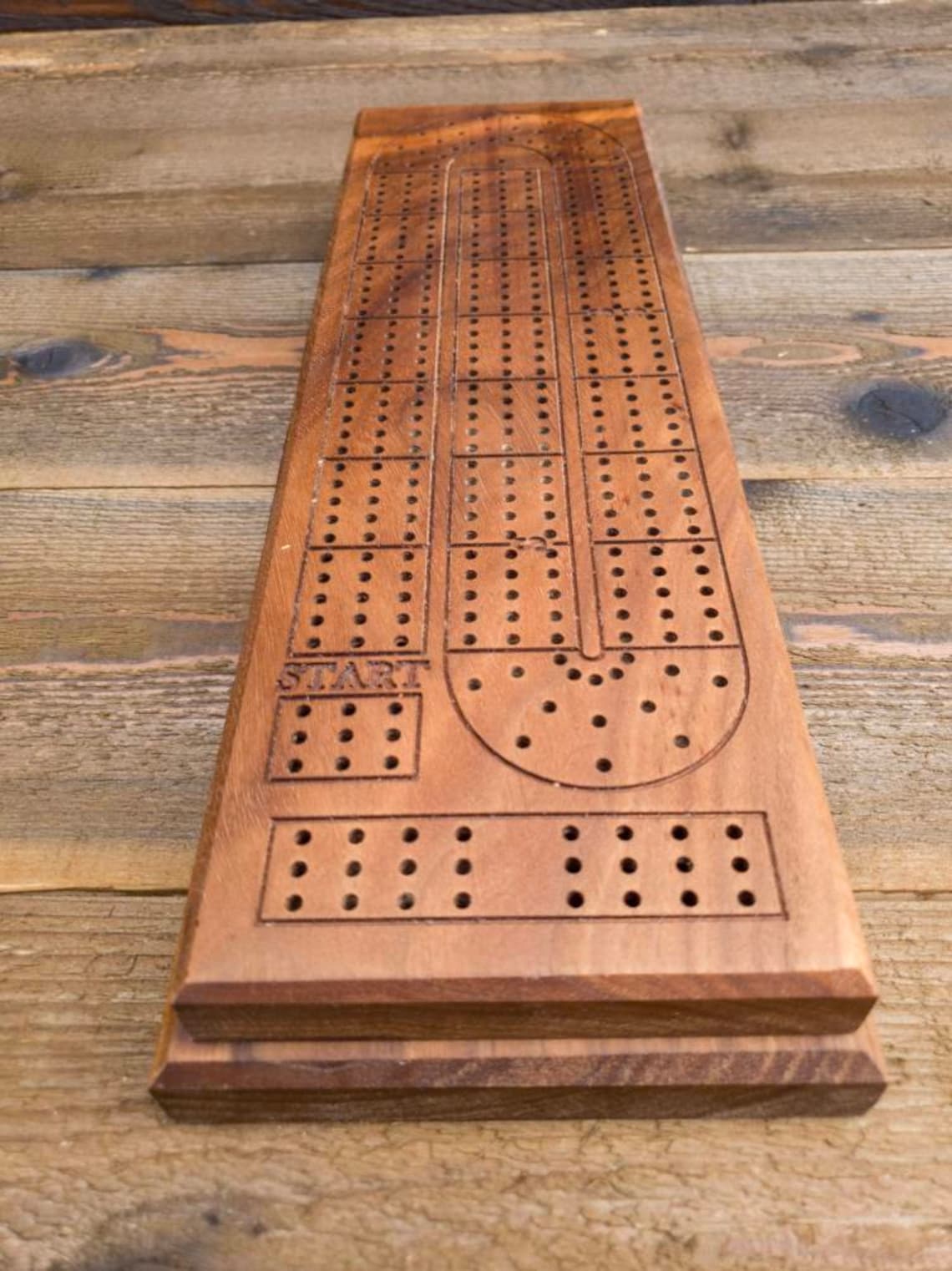 Lined Walnut Crib Board Cribbage Board skunk Lines card - Etsy
