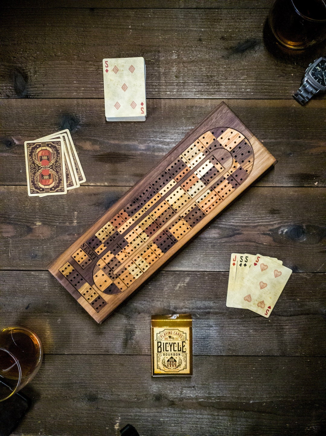 3 Lane Cribbage Board - Cribbage Board - Personalized Cribbage Board ...