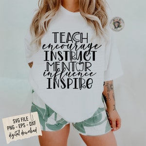 Teacher SVG File Teach Cricut Cut File Teacher Shirt - Etsy