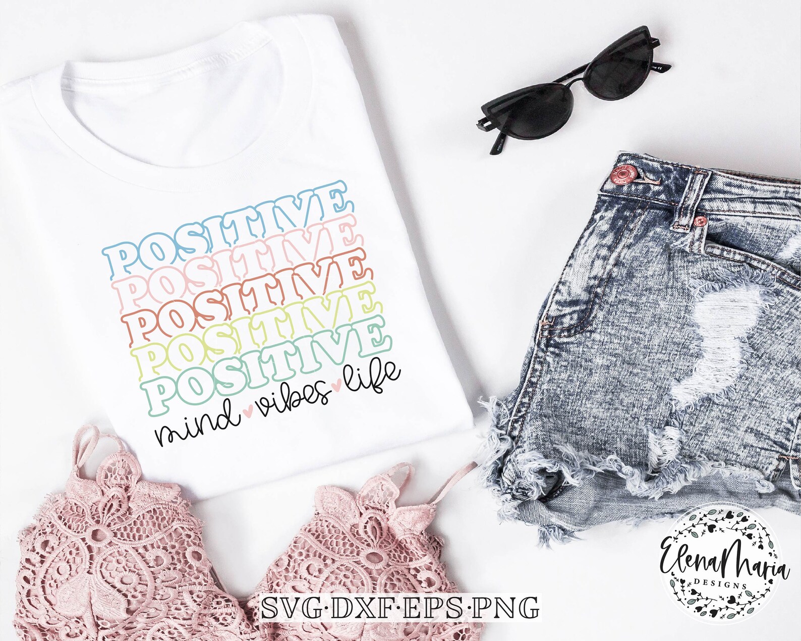Positive SVG File Mind Vibes Life Inspirational Svg EPS Png | Etsy