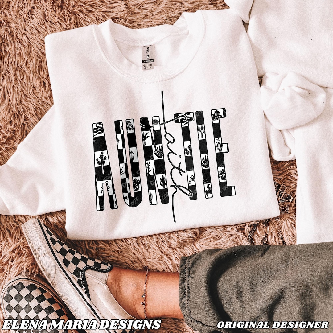 Auntie Checkered Faith Jesus Western PNG File Sublimation Digital ...