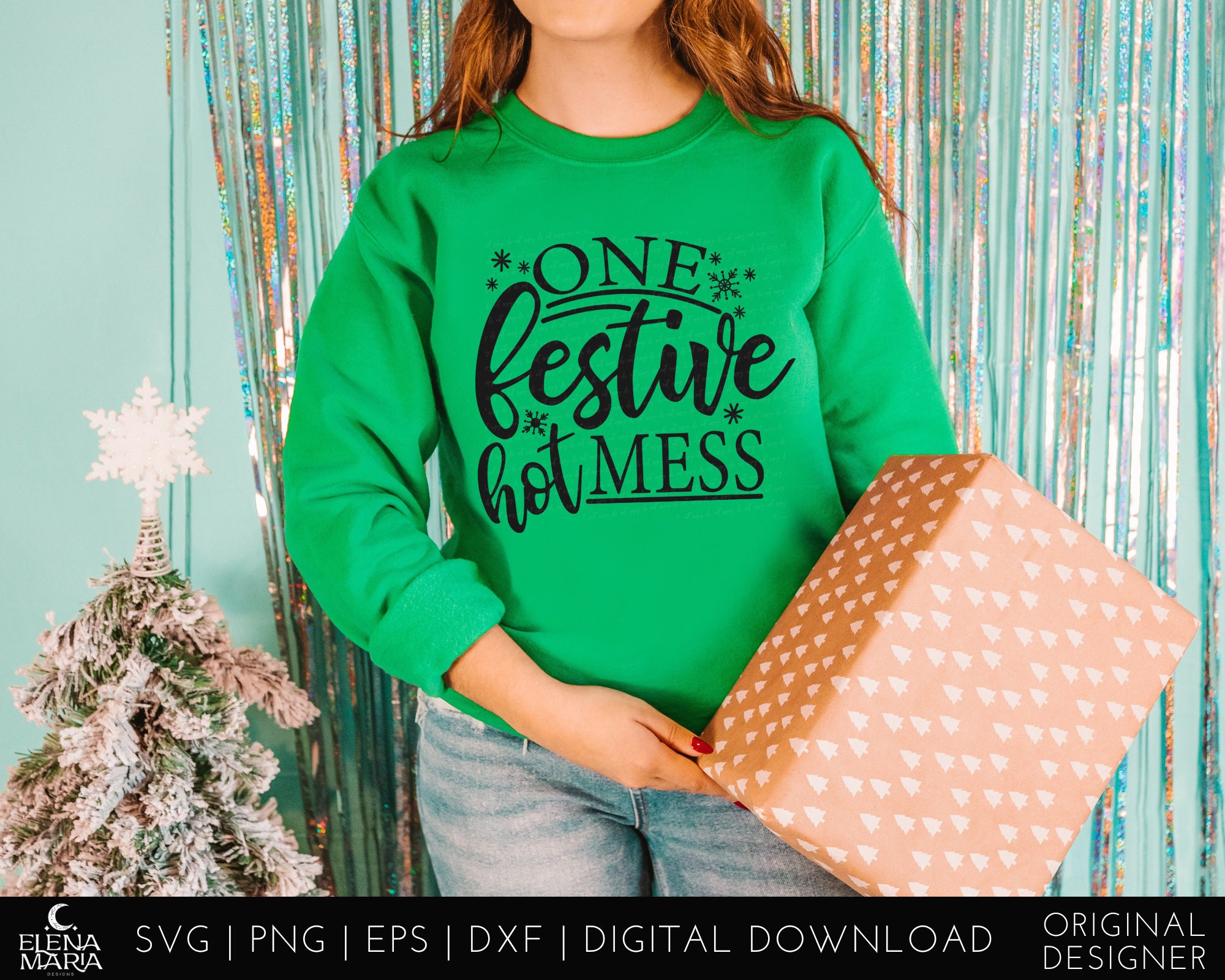 Christmas Svg File One Festive Hot Mess SVG Holiday Svg - Etsy