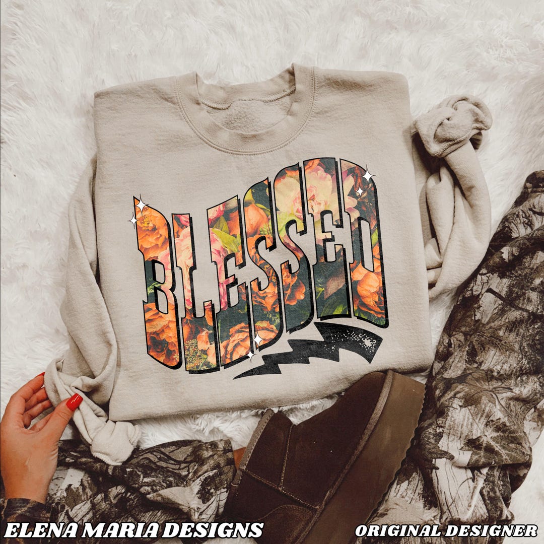 Blessed Orange Floral Faith PNG File | Sublimation | Digital Download ...