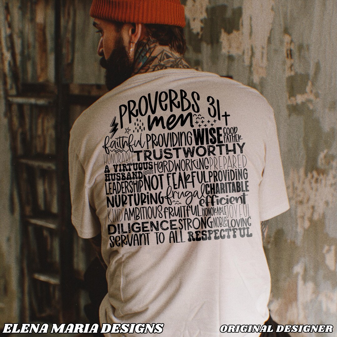 Proverbs 31 Men Sublimation Design | Faith PNG File Sublimation ...