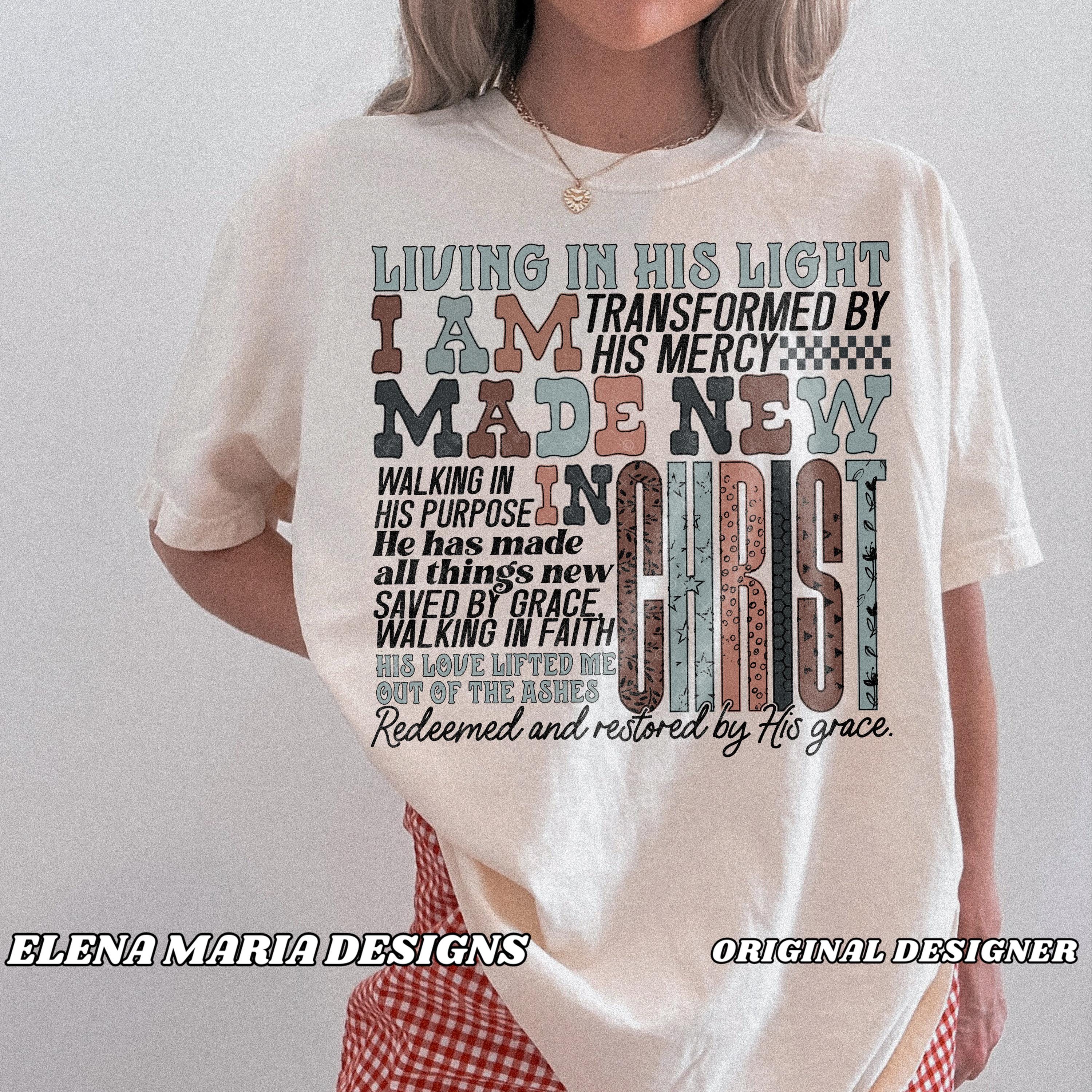 Inspirational Jesus I Am Made New Sublimation Design | Faith PNG ...