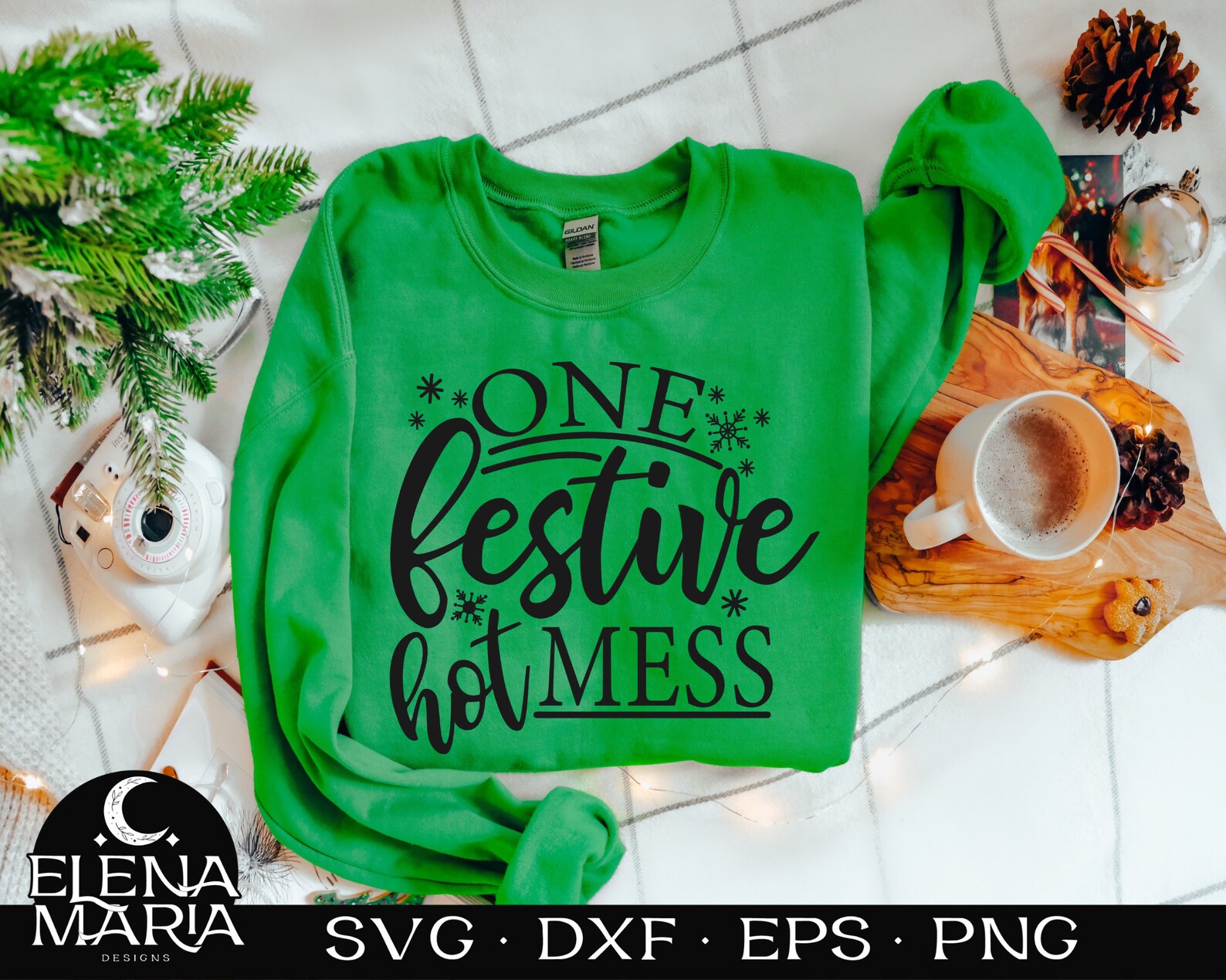 Christmas Svg File One Festive Hot Mess SVG Holiday Svg - Etsy