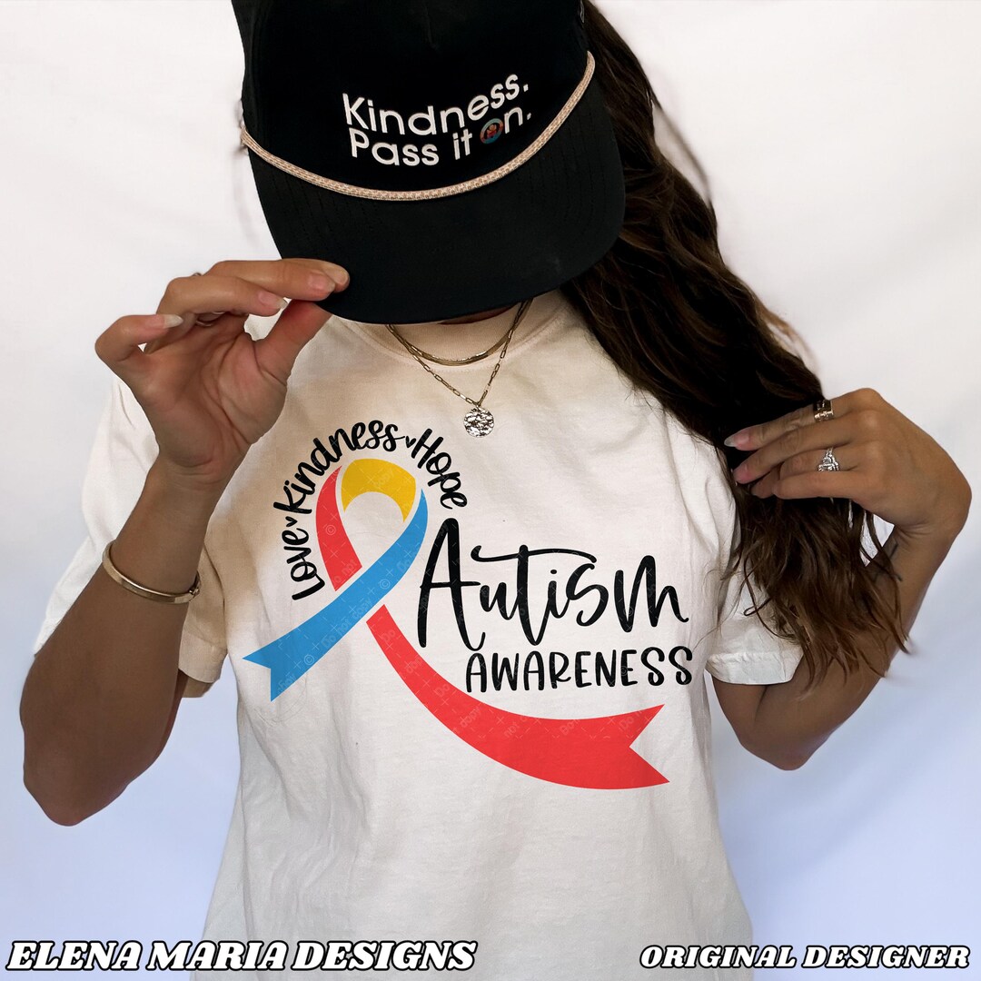 Autism Awareness Svg: Mom Love Kindness Hope Clip Art (digital Files ...
