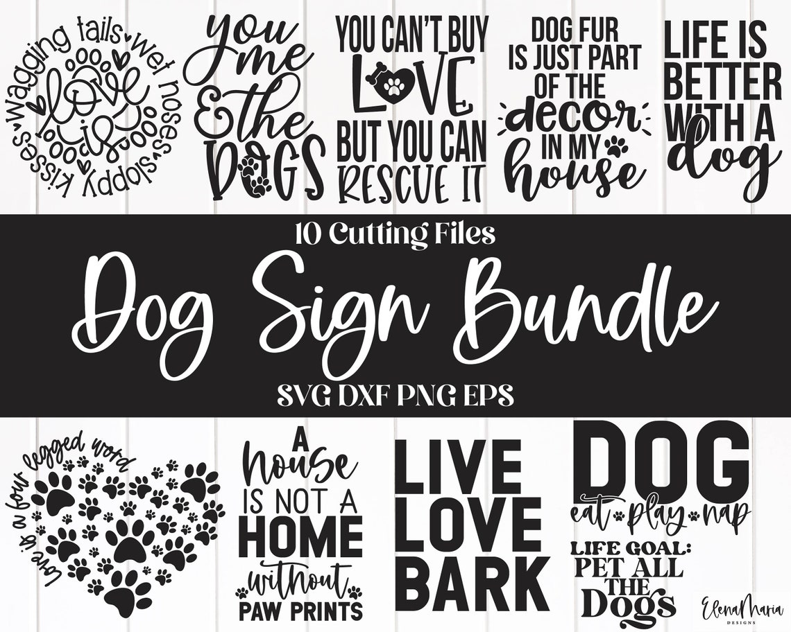 Dog Sign Svg Bundle Pet Svg Designs Paw Print Svg Dog Love - Etsy