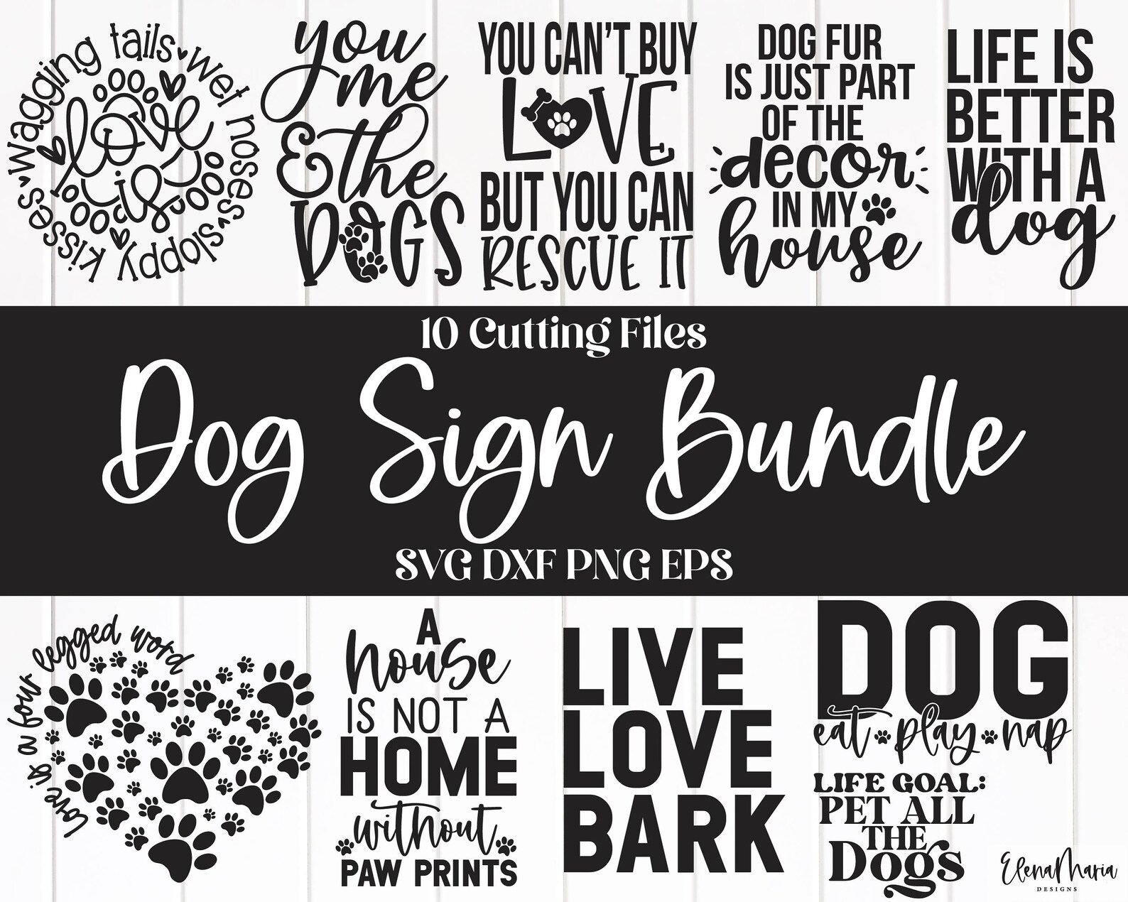 Dog Sign Svg Bundle Pet Svg Designs Paw Print Svg Dog Love - Etsy