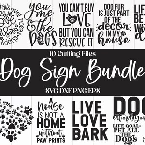 Dog Sign Svg Bundle Pet Svg Designs Paw Print Svg Dog Love Bundle Pack ...