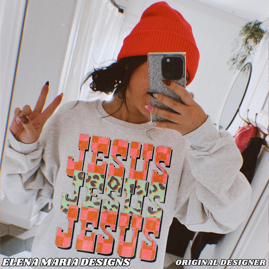 Jesus Checkered Sublimation Design | Faith PNG File Clipart - Etsy