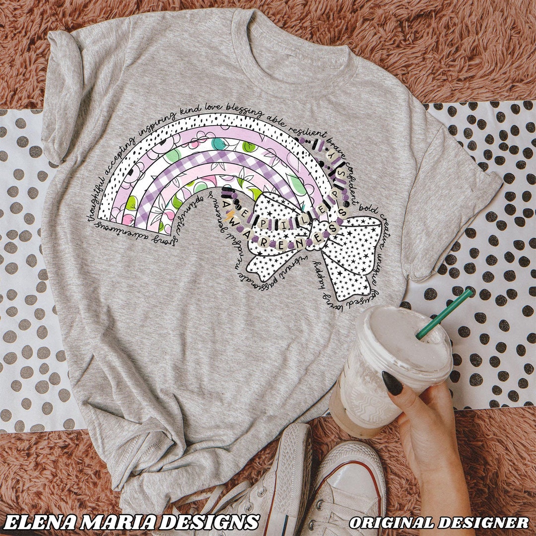 Epilepsy Awareness PNG Digital File Sublimation Design PNG Bow ...