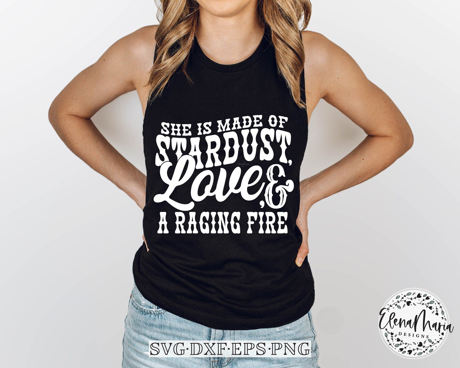 Motivational She is made of Stardust Love and Raging Fire SVG | Etsy
