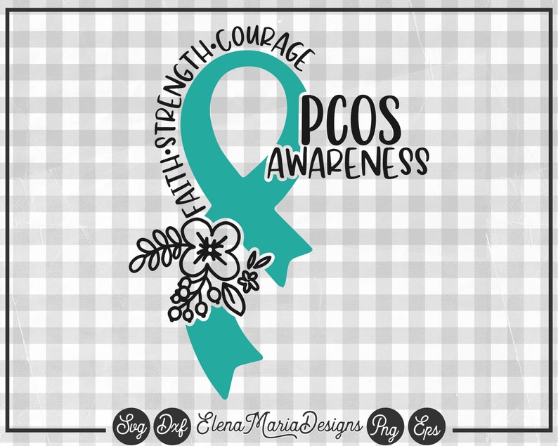 PCOS Awareness SVG File Polycystic Ovarian Syndrome Teal | Etsy