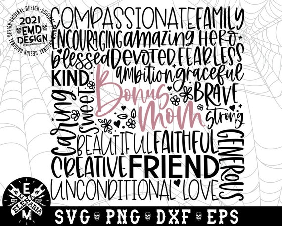 Bonus Mom Subway Art Svg File Mothers Day Svg Png Dxf Cricut | Etsy